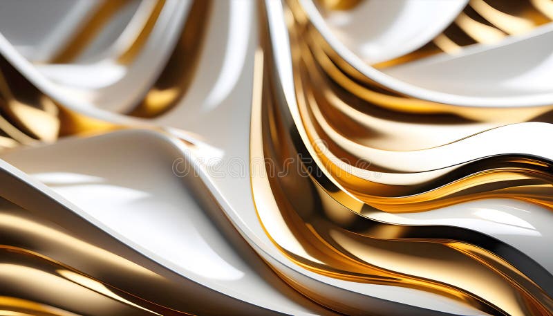 Abstract Background with Waves of White Gold Color in High Resolution ...