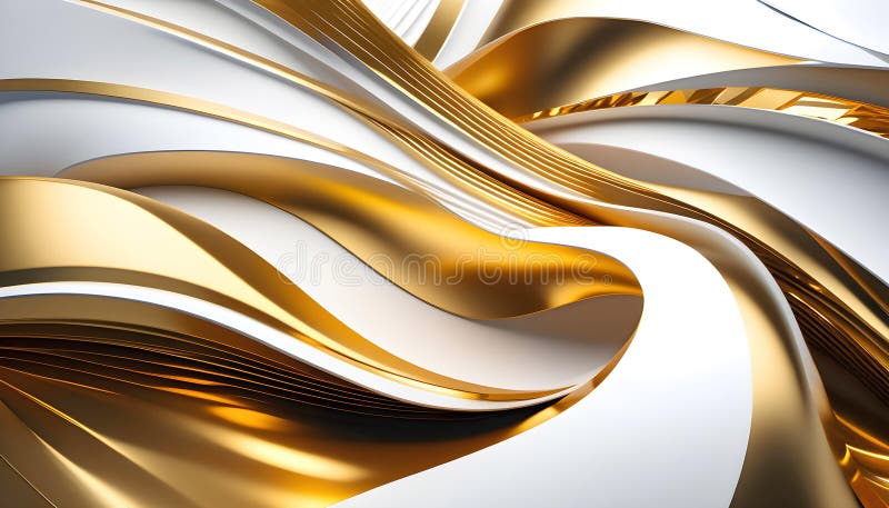 Abstract Background with Waves of White Gold Color in High Resolution ...