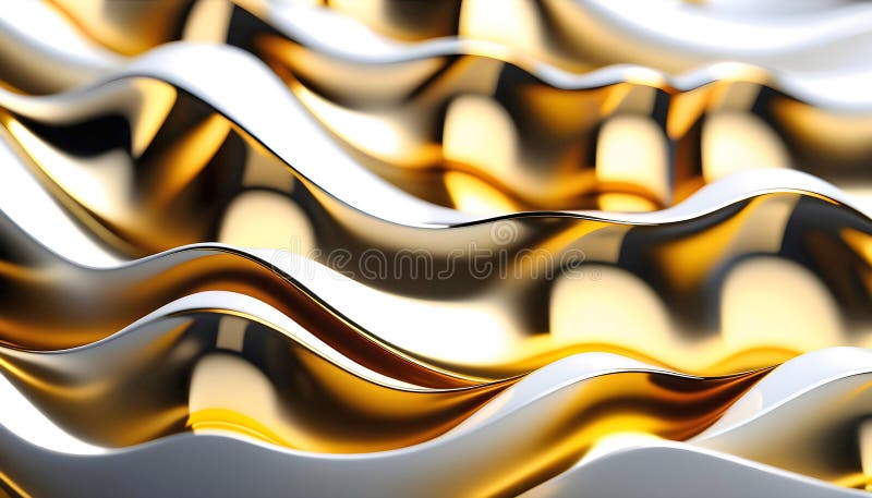 Abstract Background with Waves of White Gold Color in High Resolution ...