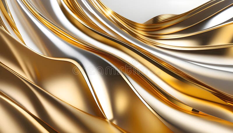 Abstract Background with Waves of White Gold Color in High Resolution ...