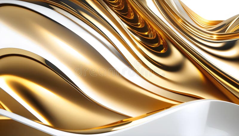 Abstract Background with Waves of White Gold Color in High Resolution ...