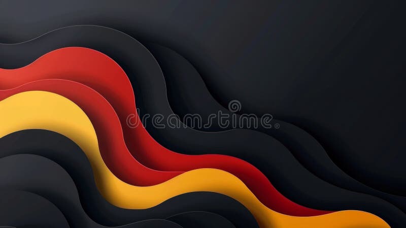 Abstract Background with a Waving Paper Design in the Colors of the ...