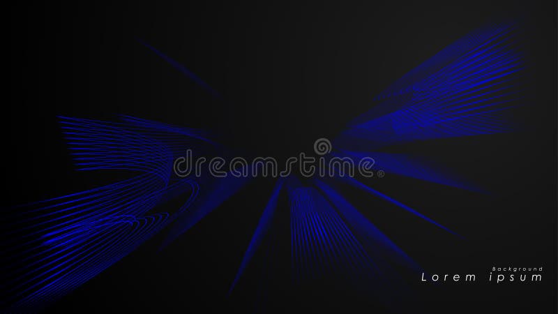 Abstract Background of Wavy Futuristic Blue Lines. the Blue Line Forms ...