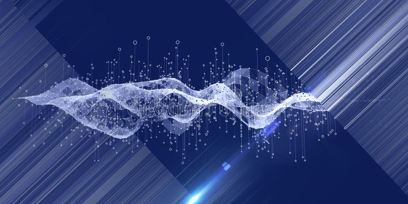 Abstract Background Wavy Graph Wireframe from Grid Polygonal and ...