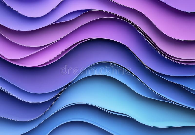 Abstract Wavy Layers Background in Blue Pink and Purple Hues Stock ...