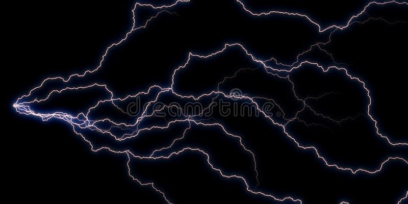 Abstract Background with Wavy Lightning Lines on Dark. Banner for ...