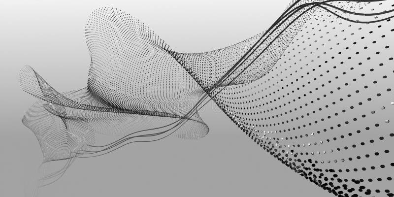 Abstract Background of Wavy Lines and Points. Halftone Pattern. Stock ...