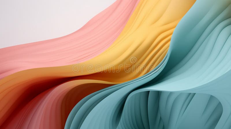 Abstract Background with Wavy Lines, Rainbow Colors Stock Illustration ...