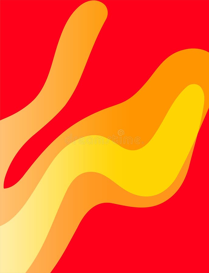Abstract Background with Wavy Lines in Red and Yellow Colors Stock ...