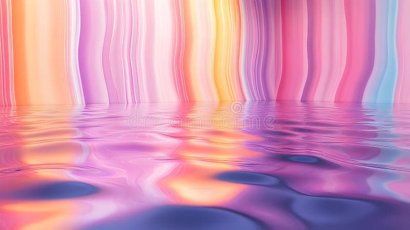 Abstract Background with Wavy Lines and Water Reflection Stock ...