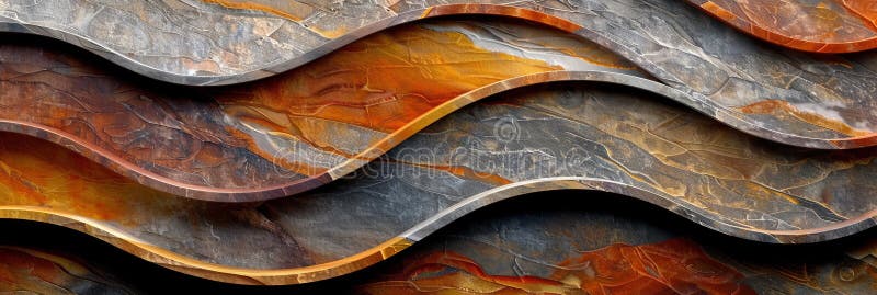 Abstract Background, Wavy Marble Stone Structure, Orange Veining, Rock ...