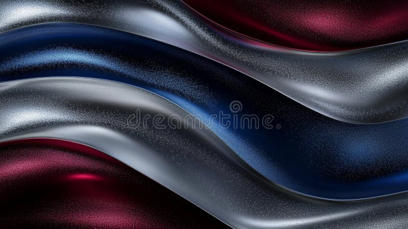 Abstract Background with Wavy Shapes in Metallic Gradient of Blue ...