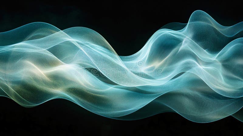 Abstract Background with Wavy Transparent Lines. Smoky Smooth Waves ...