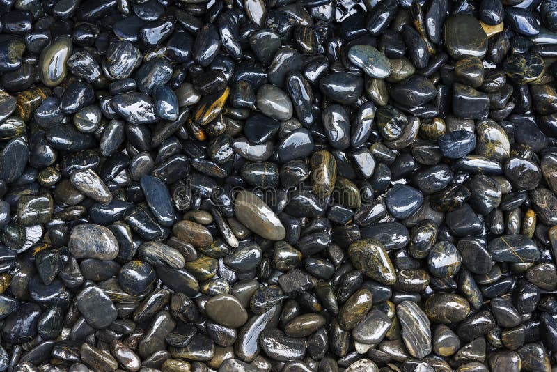 Abstract Background from Wet Black Pebbles Pattern Decoration in Stock ...