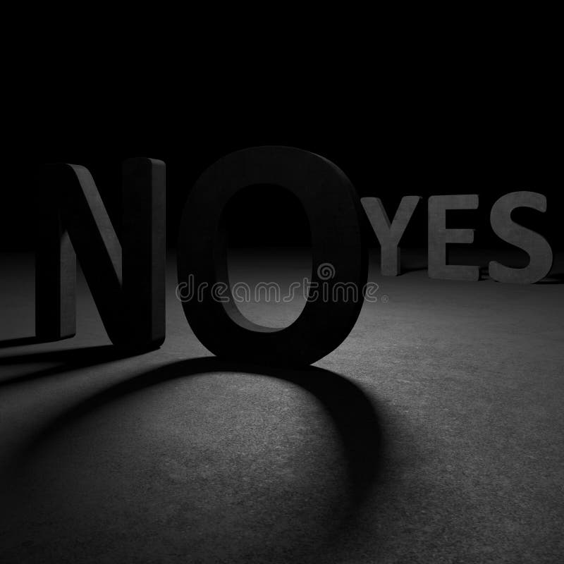 Yes or No? 3d Render Yes or No Concept, 3d Render. Stock Illustration ...