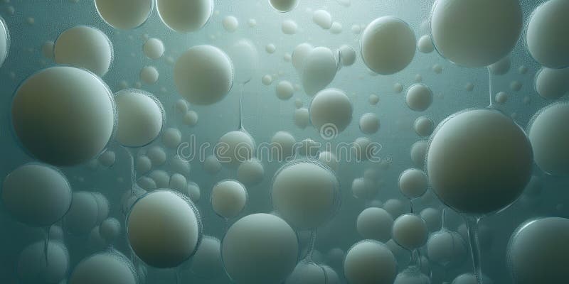 Abstract Background of White Bubbles Floating in Teal Liquid Science ...