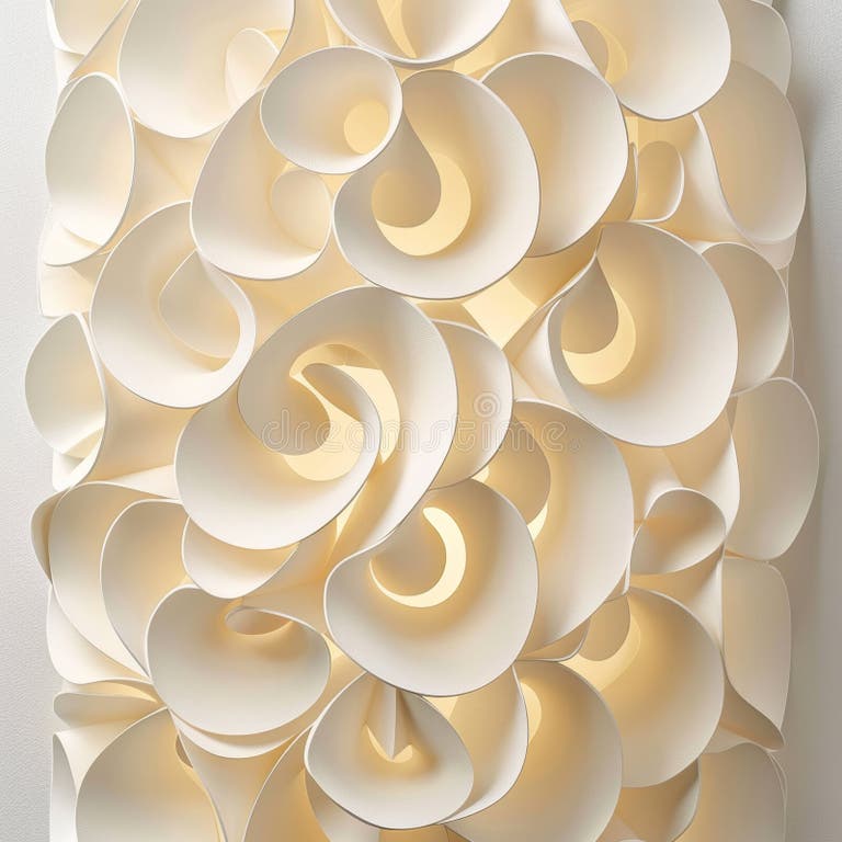 Abstract Background of White Ceramic Petals, Pattern with Light and ...