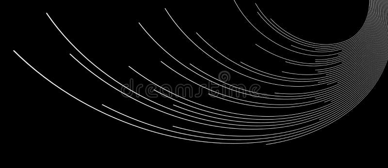 White Dynamic Abstract Strokes on Black Background Stock Illustration ...