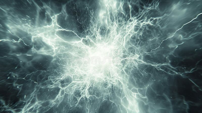 Abstract Background of White Electrical Explosive Field in an Impactful ...