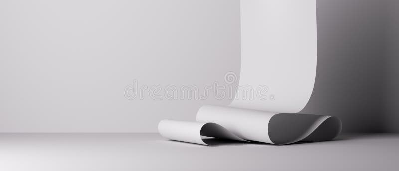 Abstract Background of White Folded Paper Ribbon. Minimalist Wallpaper ...