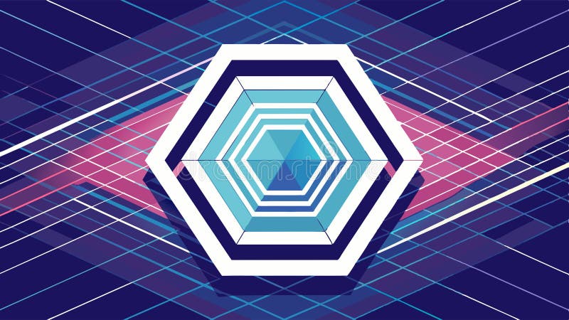 Abstract Background with White Geometric Hexagon. Modern Minimal Trendy ...