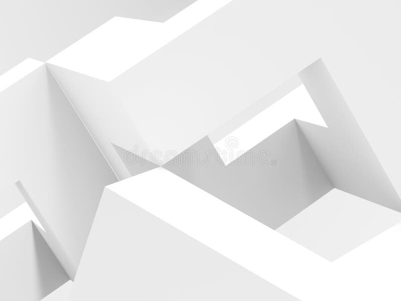 Abstract Background with White Geometric Minimal Installation. 3d Stock ...