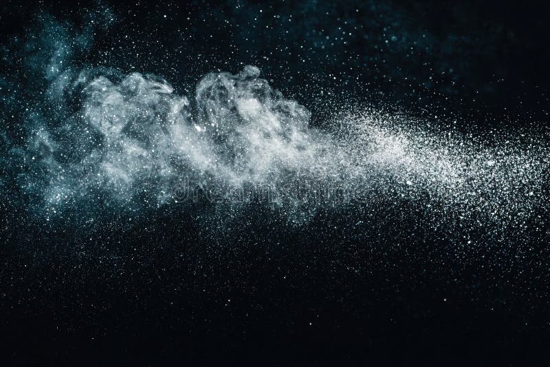 Abstract Background with White Smoke and Dust Particles on a Black ...