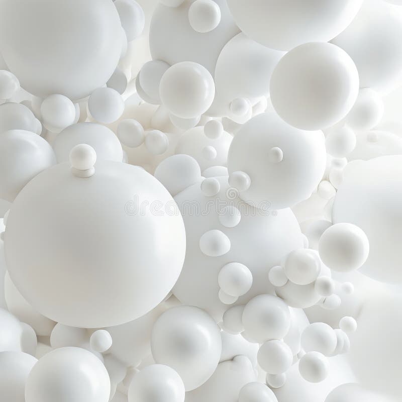 Abstract Background of White Soft Spheres Stock Image - Image of design ...