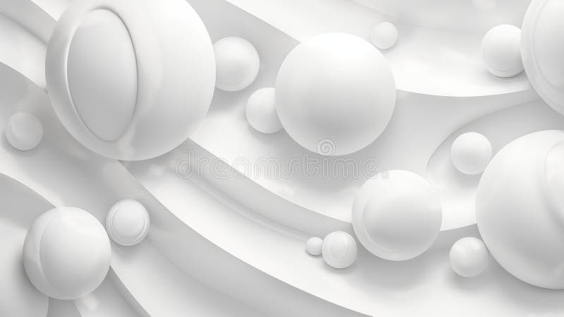Abstract Background of White Soft Spheres Stock Image - Image of modern ...