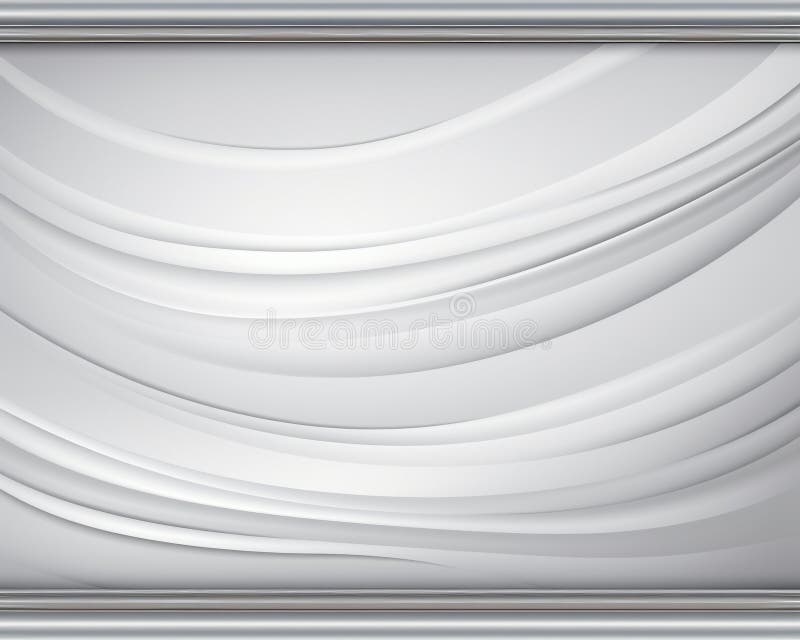 An Abstract Background with White Waves in a Silver Frame Stock ...