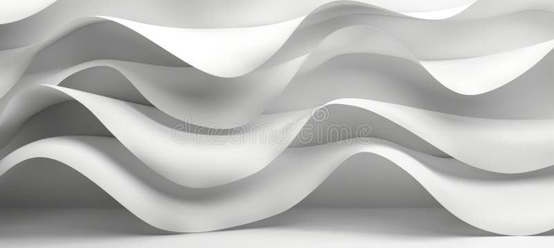 Abstract Background of White Wavy Paper Sheet Formation, Minimalist ...