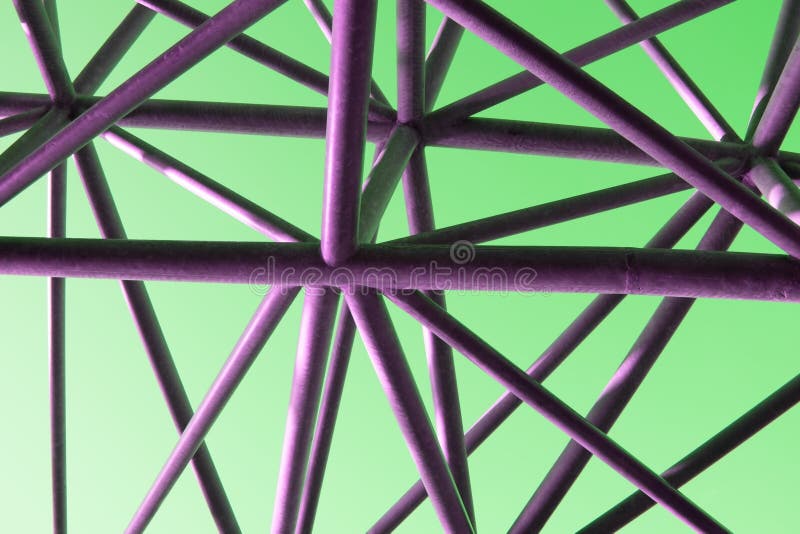 Abstract Background of a Wire Structure with a Green Sky in the ...