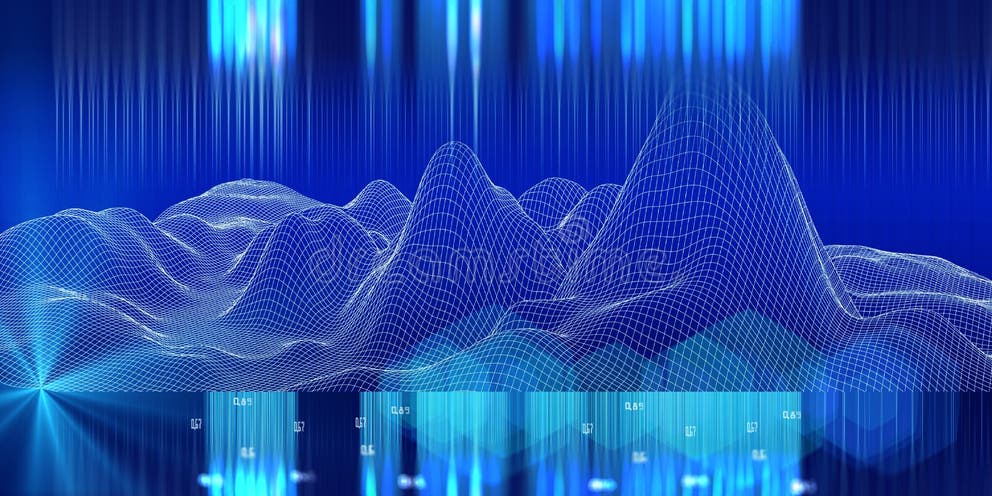 Abstract Background with Wireframe Algorithm Analyze Data and Blurred Lines. Analytics ...