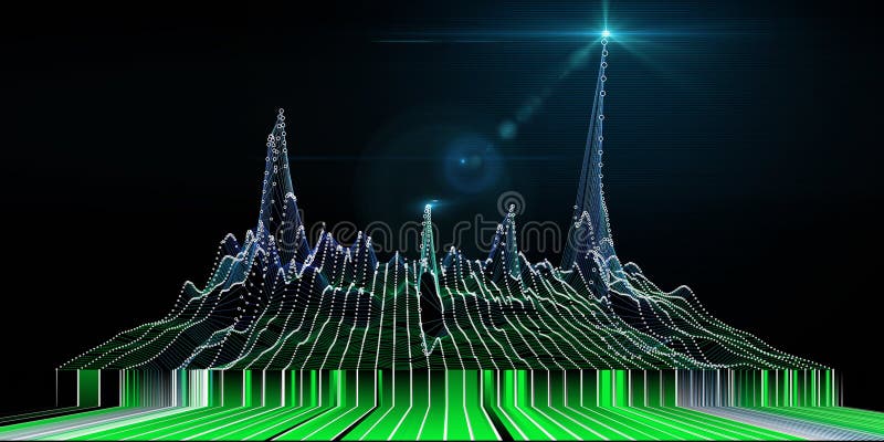 Abstract Background Wireframe Graph with Data Circles with Star Spot ...