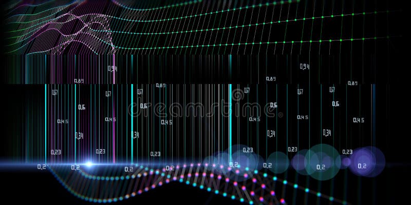 Abstract Background With Wireframe Graph From Data And Spot Visual 1709