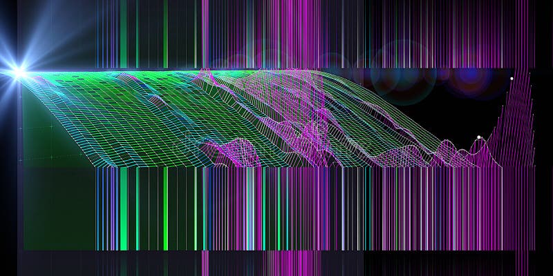 Abstract Background with Wireframe Virtual Screen Data and Spot. Big Data Stock Illustration ...