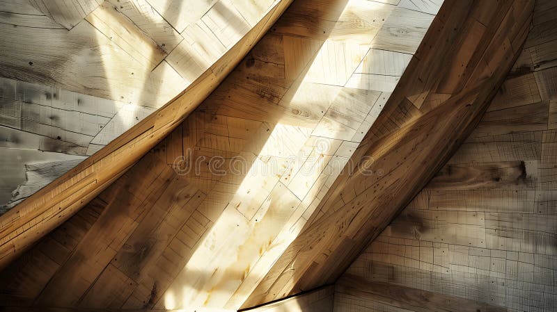 Abstract Background of Wooden Wall and Ceiling with Light and Shadow ...