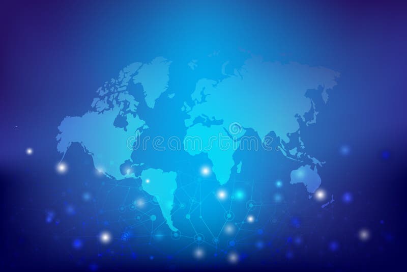 Abstract Background World Map and Connection Concept Vector ...