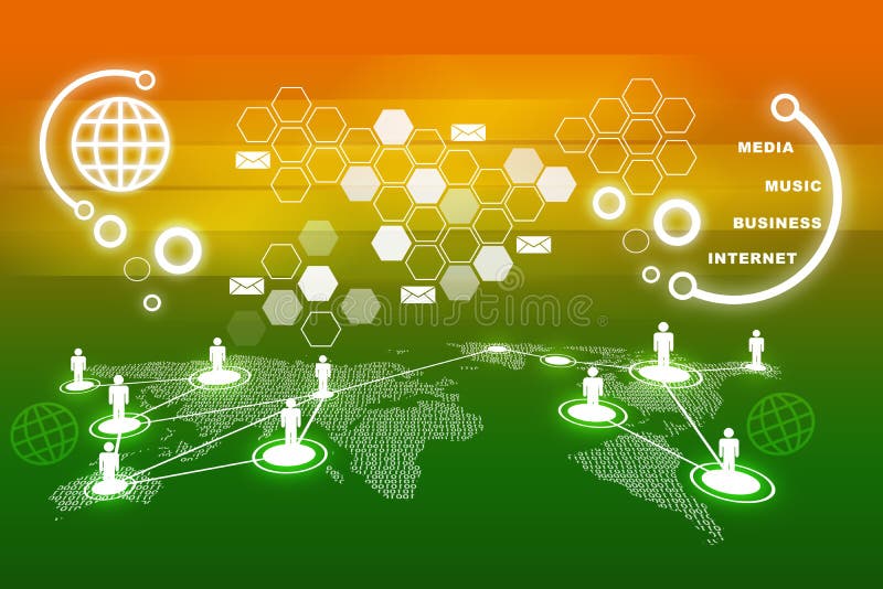 Abstract Background with World Map Stock Illustration - Illustration of ...