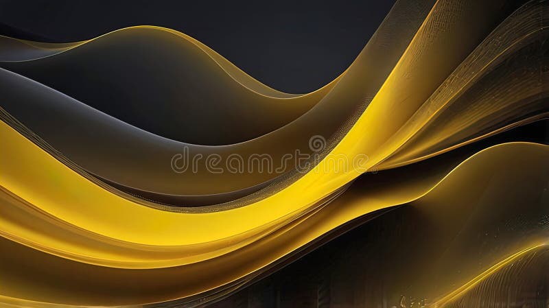 Abstract Background with Yellow Color, Wave Flow, Cover Texture, Hyper ...