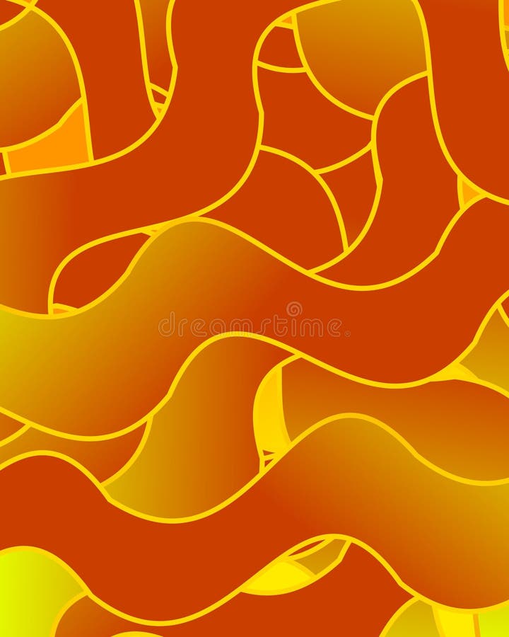 Abstract Background Yellow Color with Wavy Lines Stock Illustration ...