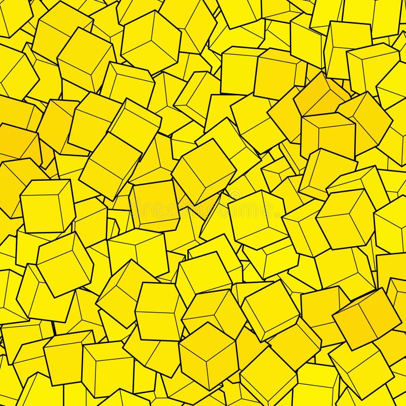 Abstract Background from Yellow Cubes. Polygonal Style. Geometric ...