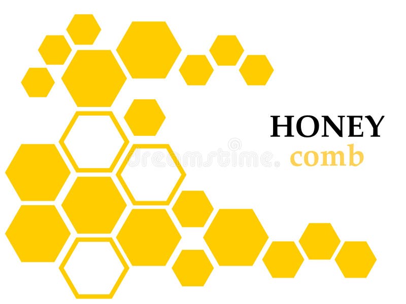 Abstract Background With Yellow Honeycomb Honeycomb Illustration With