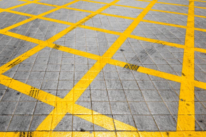 Abstract Background with Yellow Lines on Ground Stock Photo - Image of ...