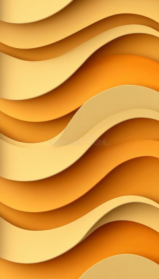 Abstract Background with Yellow and Orange Wavy Shapes, 3D Render ...