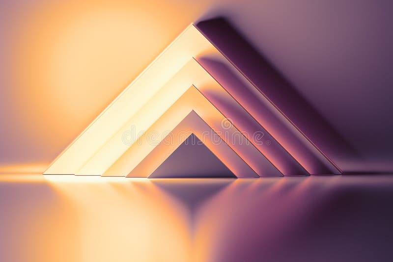 Abstract Background with Yellow Pink Pyramids Stock Illustration ...