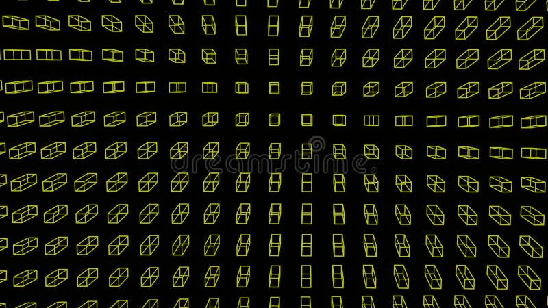 Abstract Background Of Yellow Rotating Rectangles Vj Loop Blocks