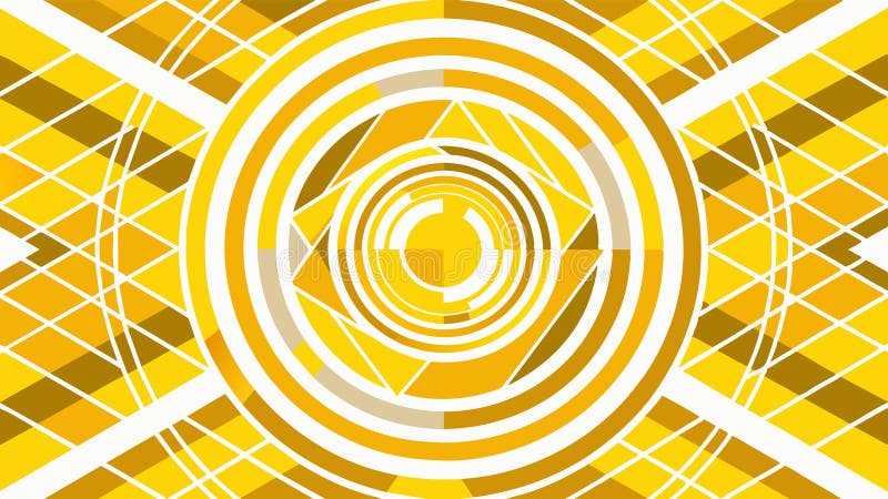 Abstract Background with Yellow and White Geometric Circle Lines ...