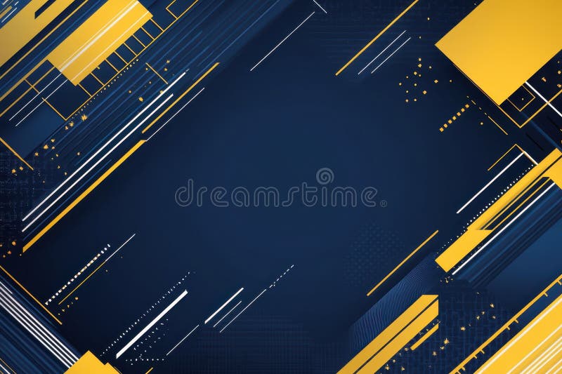 Abstract Background with Yellow and White Lines on a Dark Blue Surface ...