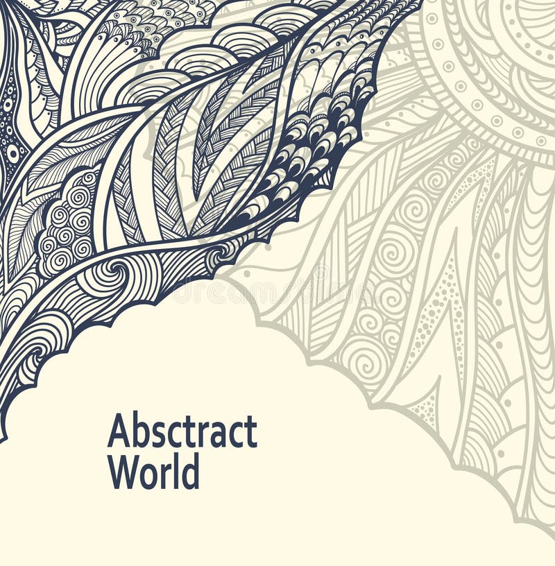 Abstract Background with Zen-doodle Pattern Black on White Stock Vector ...